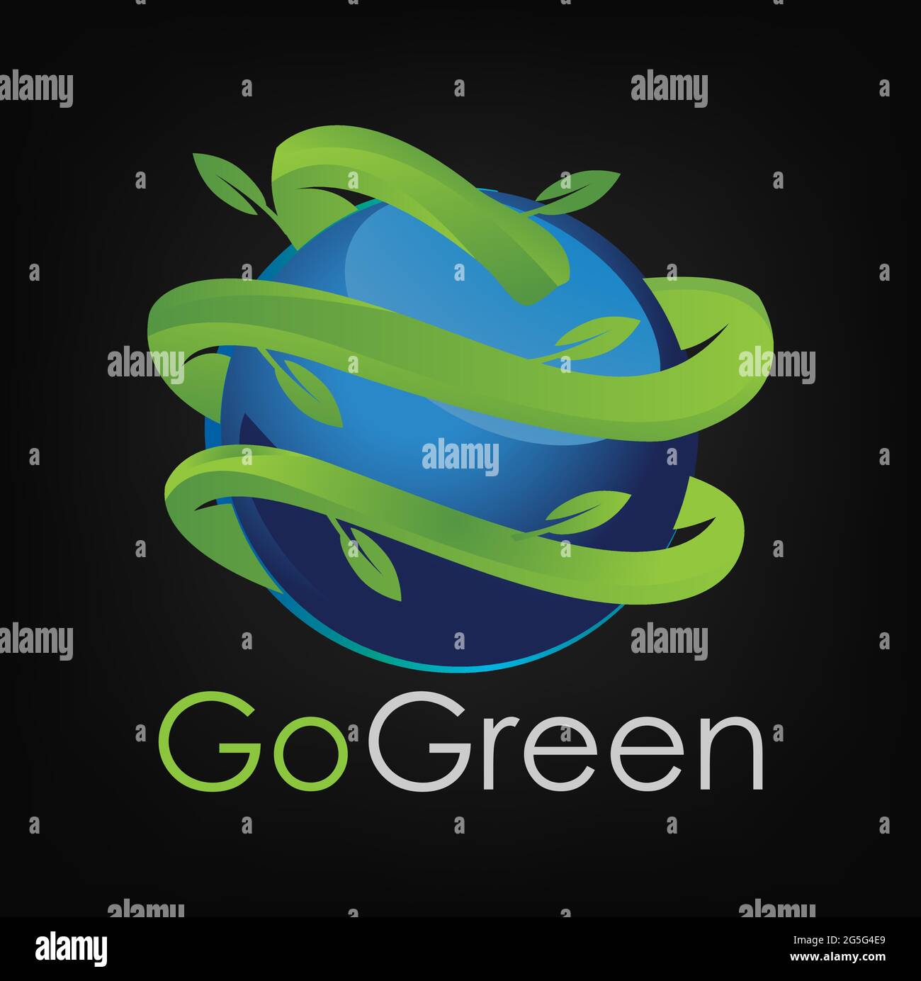 Go green Eco icon with plant. Vector illustration on white background ...