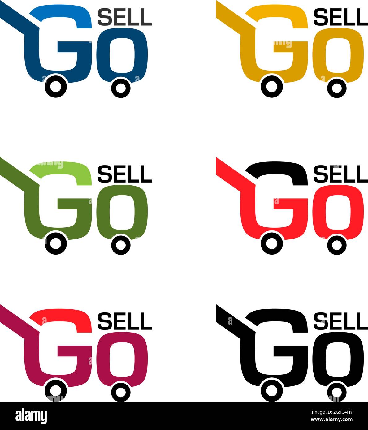 Go sell stock icons. Colorful set icon. label. vector Stock Vector ...