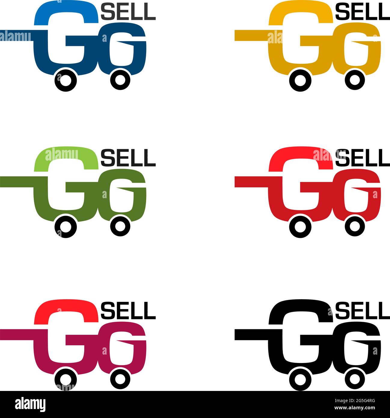 Go sell stock icons. Colorful set icon. label. vector Stock Vector ...