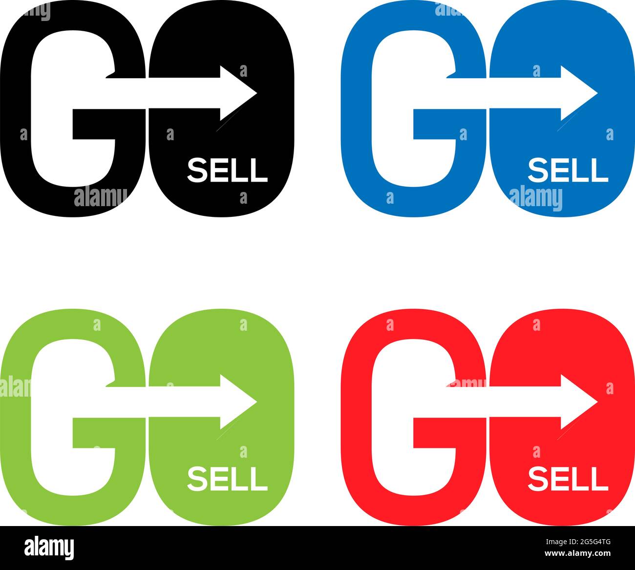 Go sell stock icons. Colorful set icon. label. vector Stock Vector ...