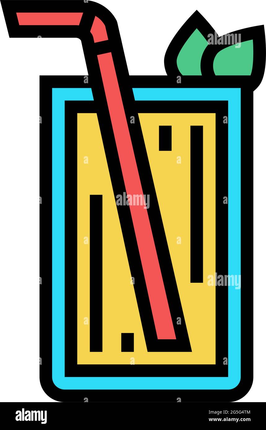 exotic cocktail summer drink color icon vector illustration Stock ...