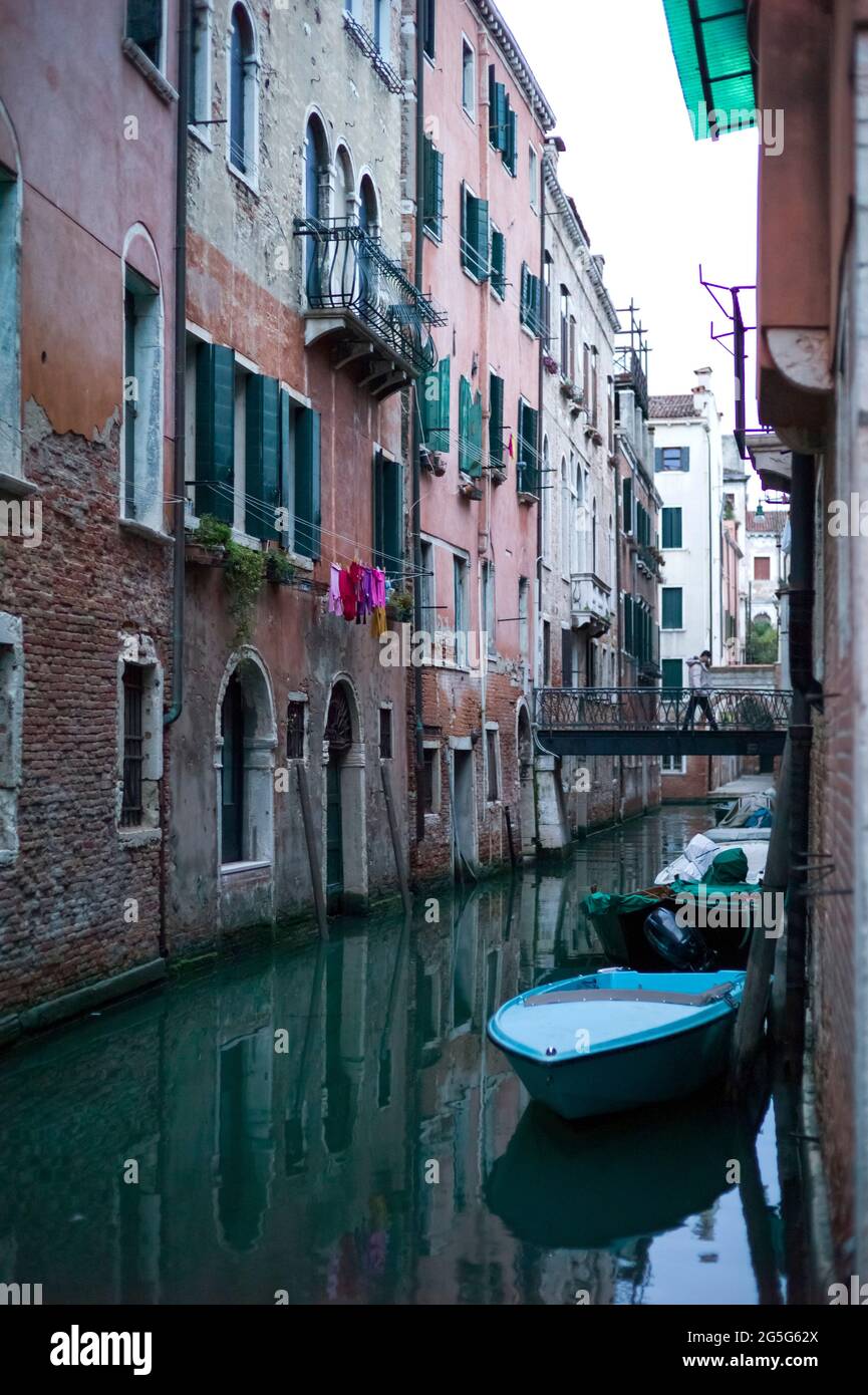 VENICE, ITALY - APRIL 12 2018 : Canal in Venice at the dusk Stock Photo ...