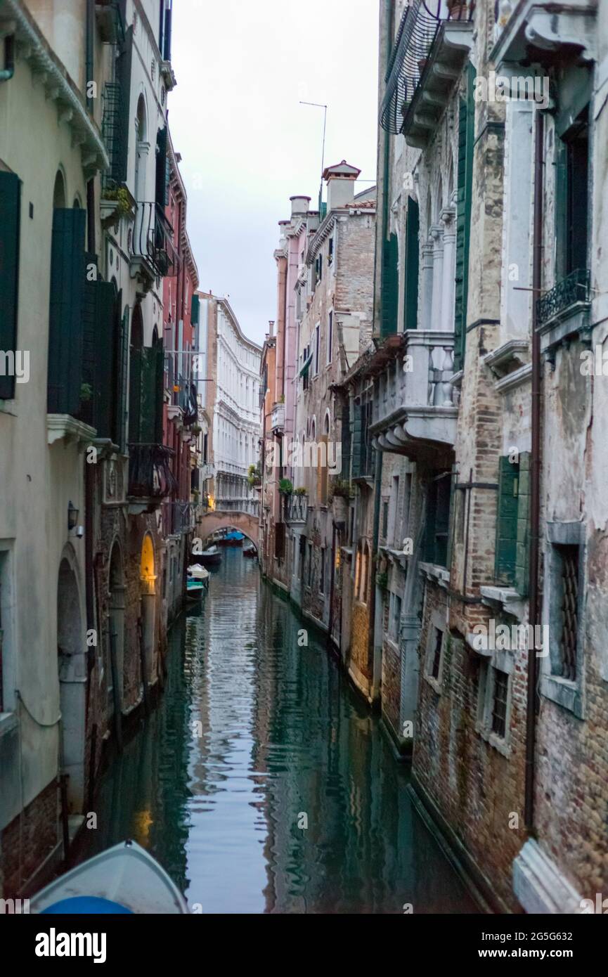 VENICE, ITALY - APRIL 12 2018 : Canal in Venice at the dusk Stock Photo ...