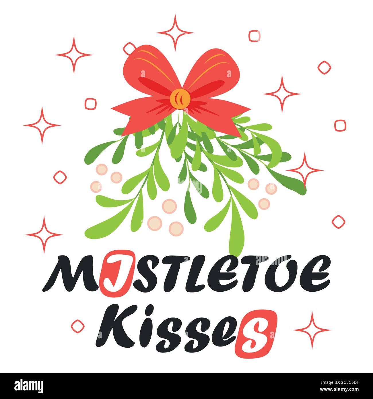 Couple kiss christmas mistletoe Stock Vector Images - Alamy
