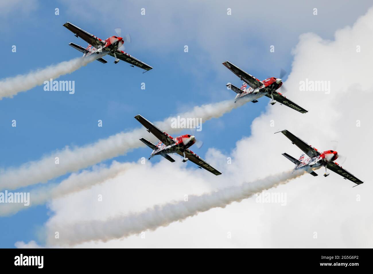 Global Stars Aerobatic team performing at Shuttleworth Flying Festival ...