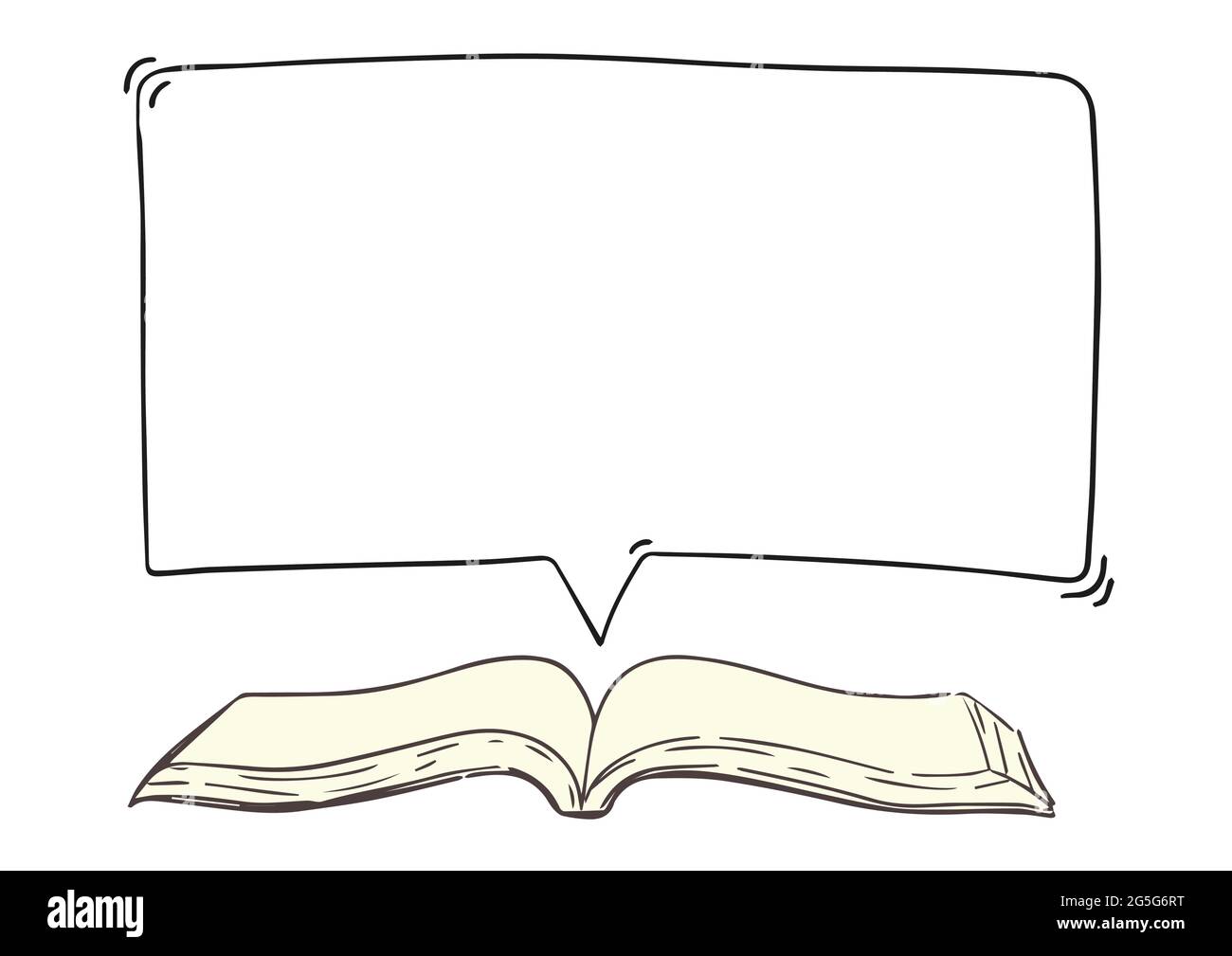 Open Book illustration With Speech Bubble Presenting A Quote Message ...