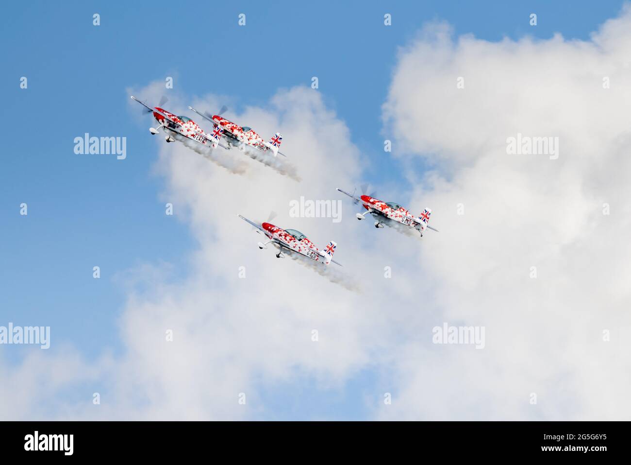 Global Stars Aerobatic team performing at Shuttleworth Flying Festival ...