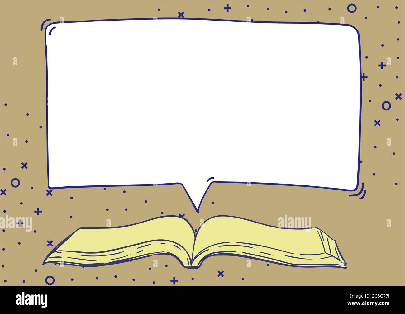 Open Book illustration With Speech Bubble Presenting A Quote Message ...