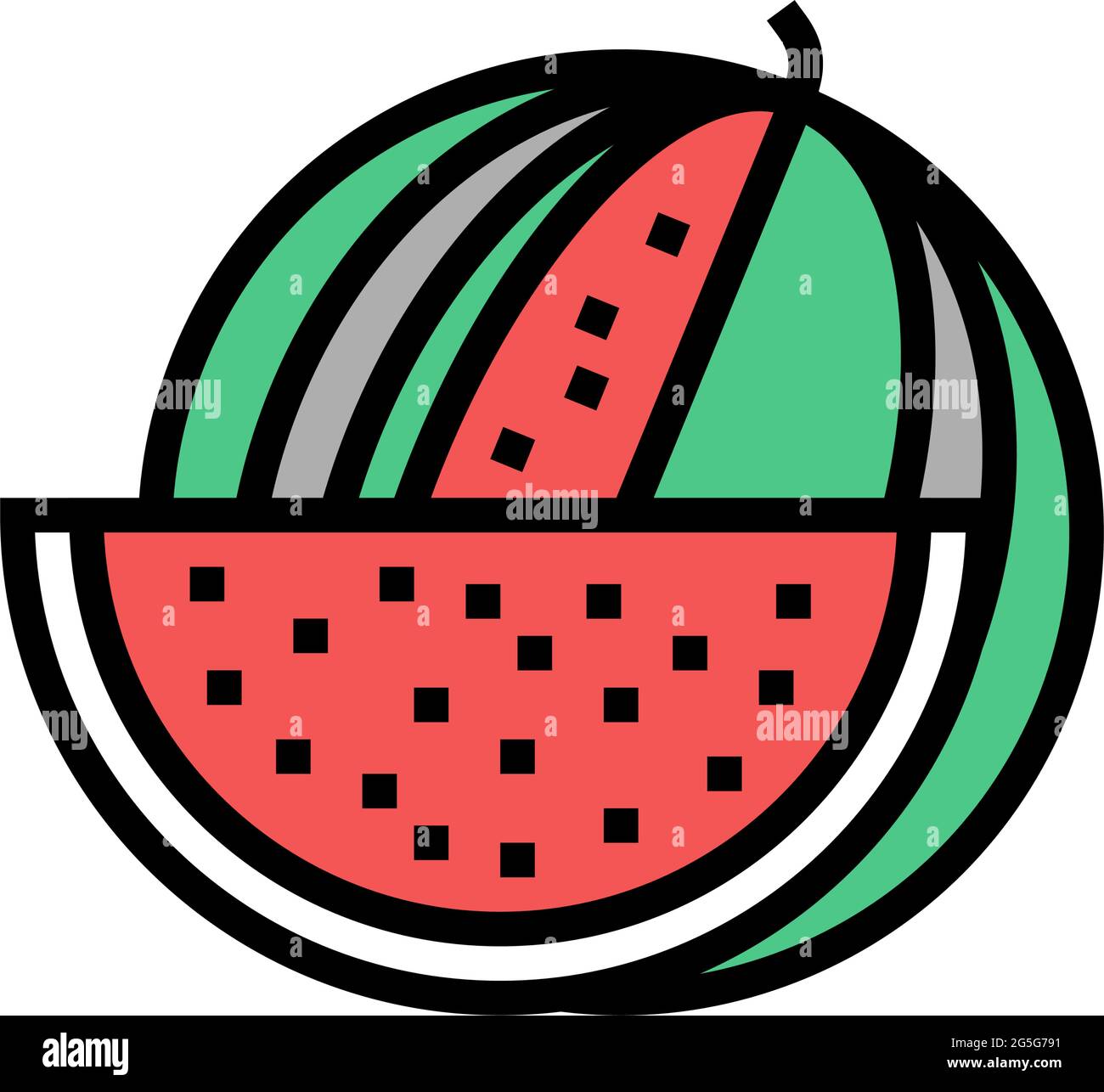 watermelon summer berry color icon vector illustration Stock Vector ...