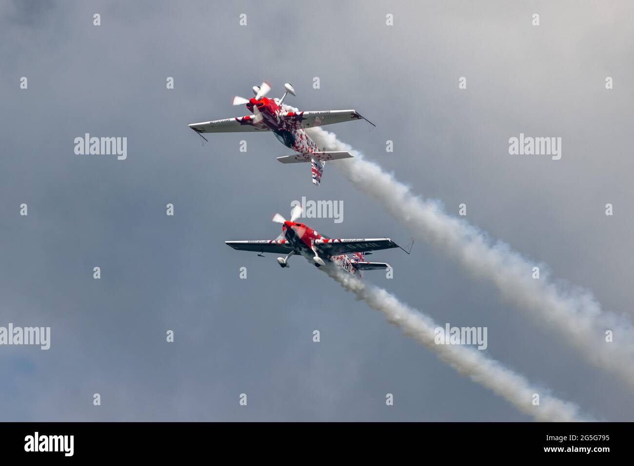 Global Stars Aerobatic team performing at Shuttleworth Flying Festival ...