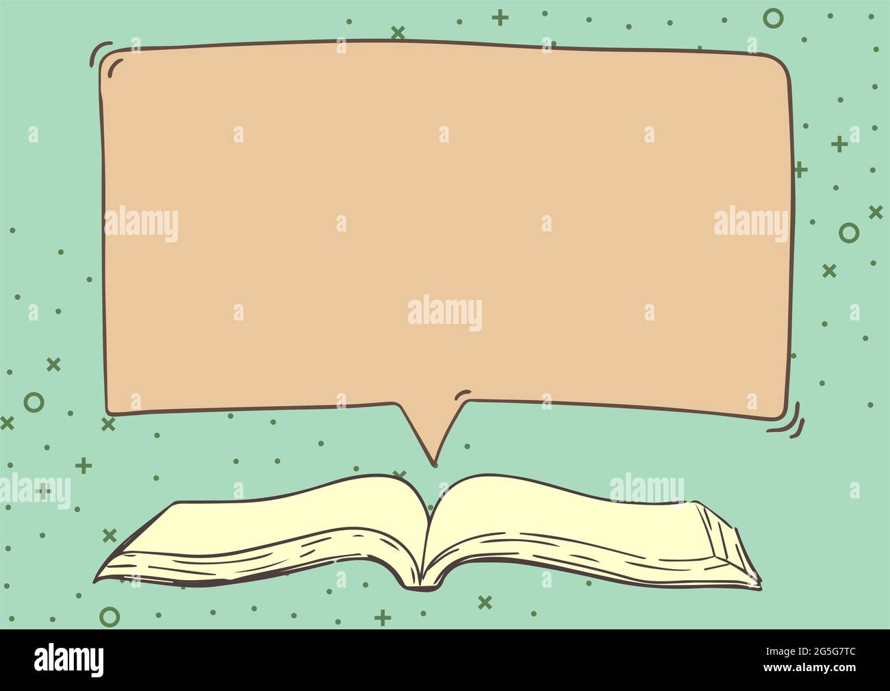 Open Book illustration With Speech Bubble Presenting A Quote Message ...