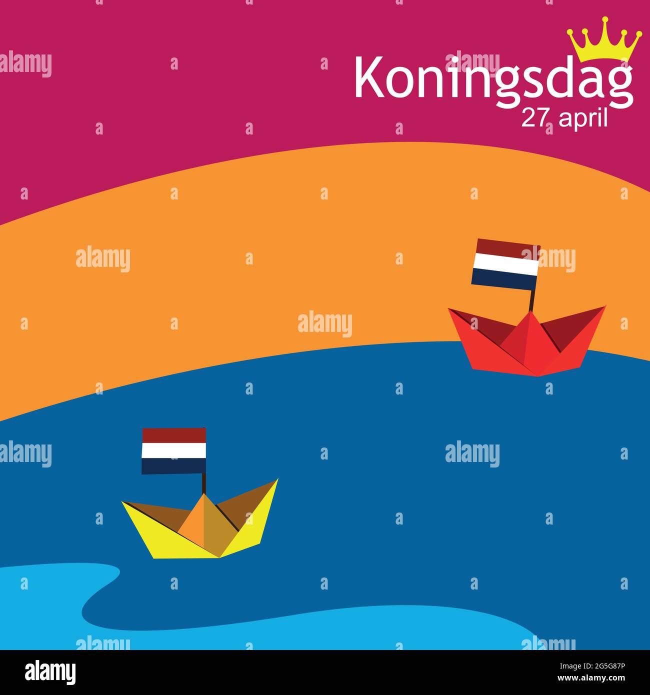 Vector illustration. background Netherlands Koningsdag of April 27 ...