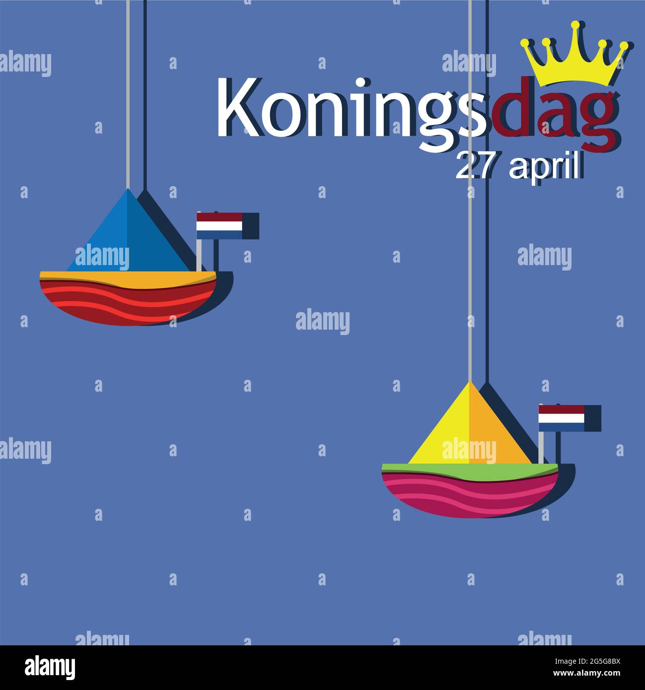 Vector illustration. background Netherlands Koningsdag of April 27 ...