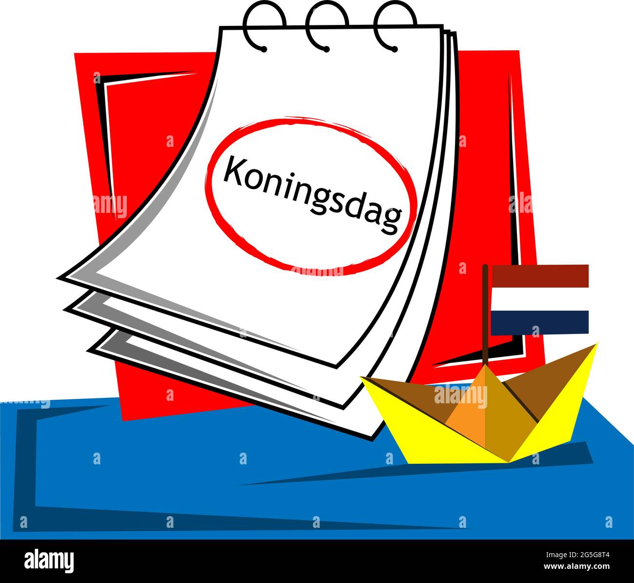 Vector illustration. background Netherlands Koningsdag of April 27 ...