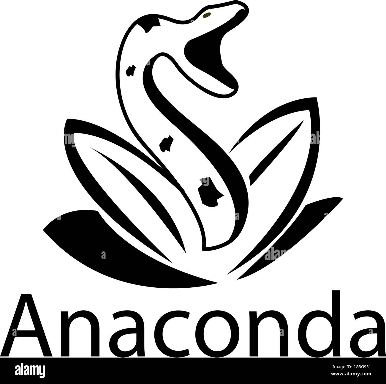 Anaconda logo, flat design., monogram, Illustration in vector format ...