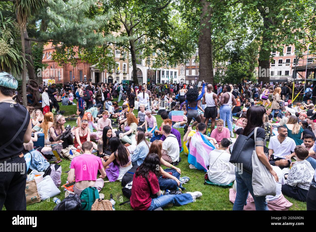 End of the third edition of London Trans Pride in Soho Square Stock ...