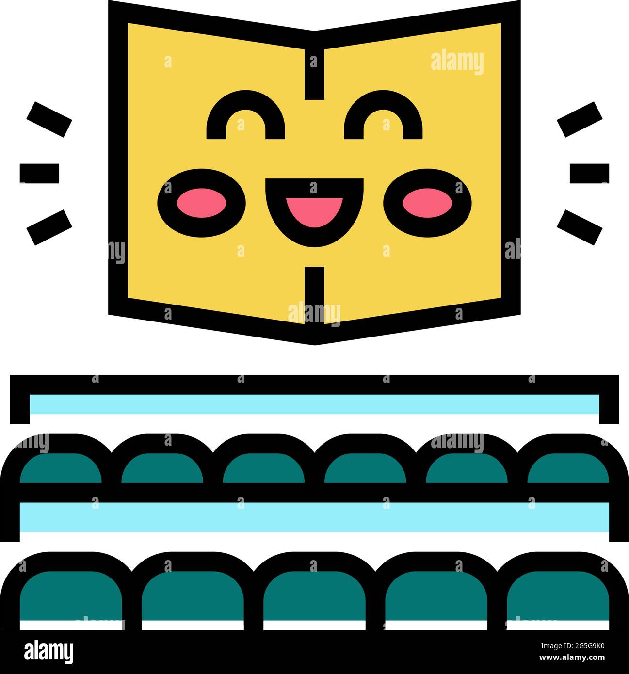 reading room booking in library color icon vector illustration Stock ...