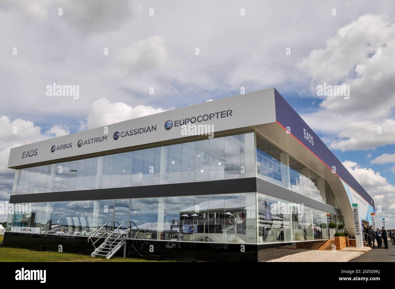 EADS exhibition chalet at Farnborough International Airshow trade fair ...