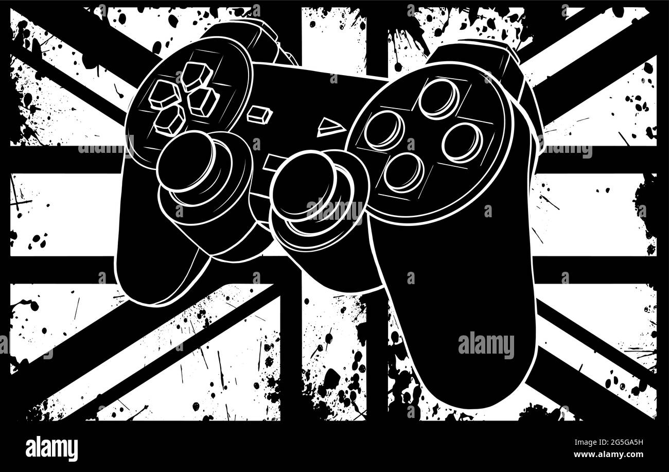 Gaming controller with england flag vector illustration Stock Vector ...