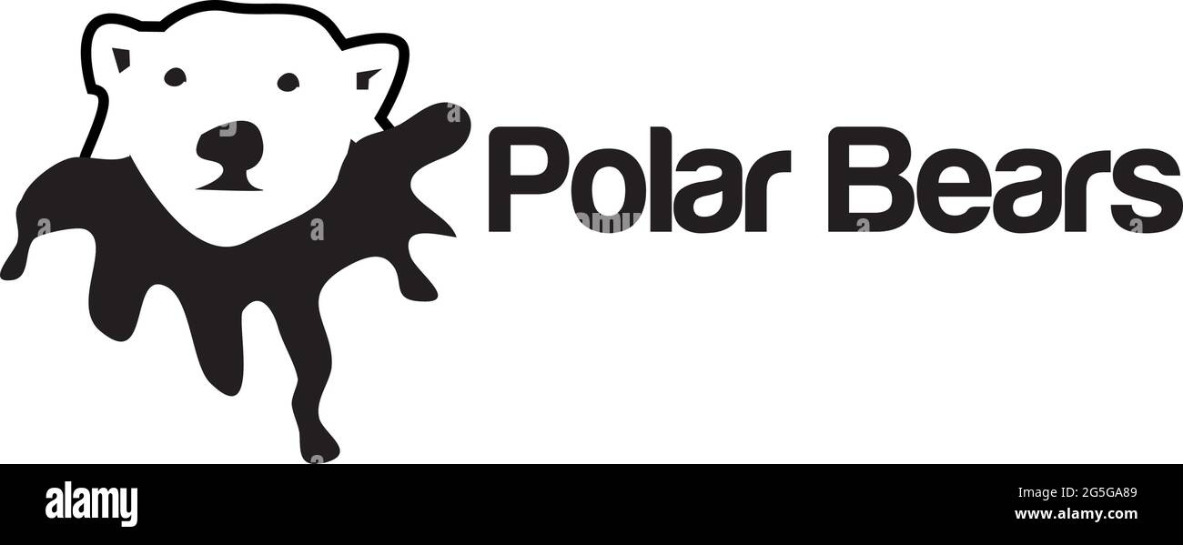 Polar bear icon, flat design. Animal logo. polar bear icon from global ...