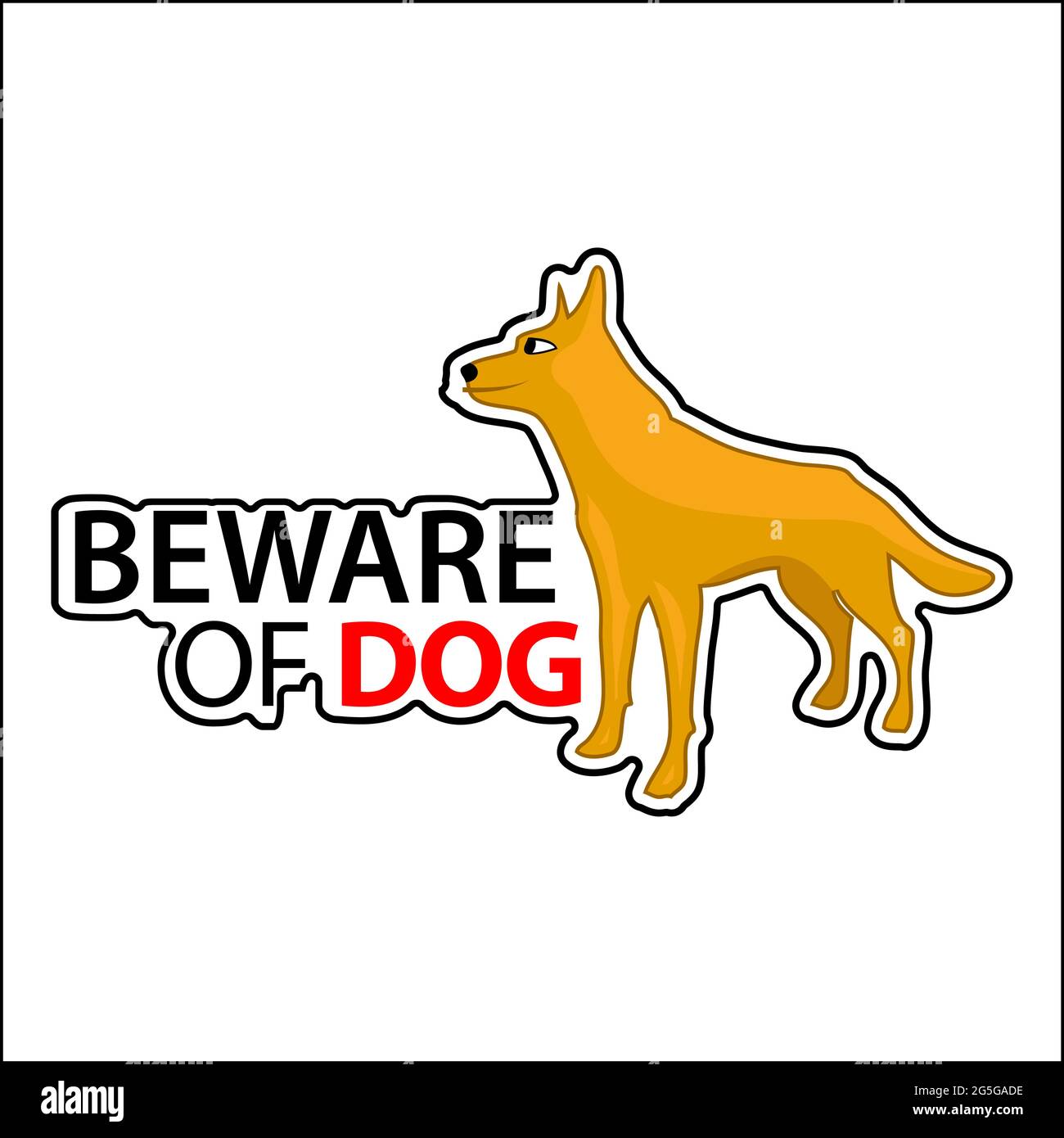 Beware of dog, Vector Illustration on white background Stock Vector ...
