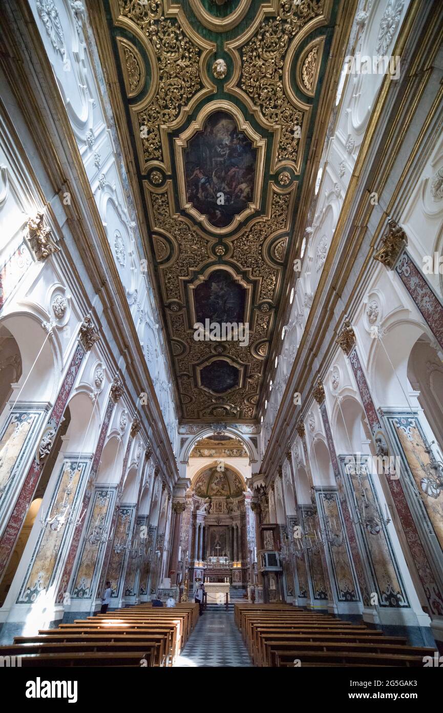 AMALFI, ITALY - APRIL 19 2018 : Interior of Amalfi Cathedral Stock ...