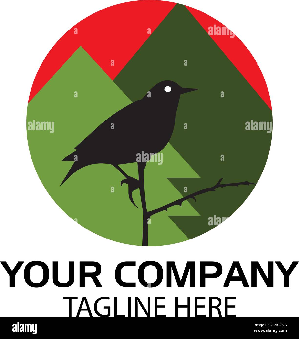 Bird logo in the circle. flat design. Bird silhouette. Vector ...