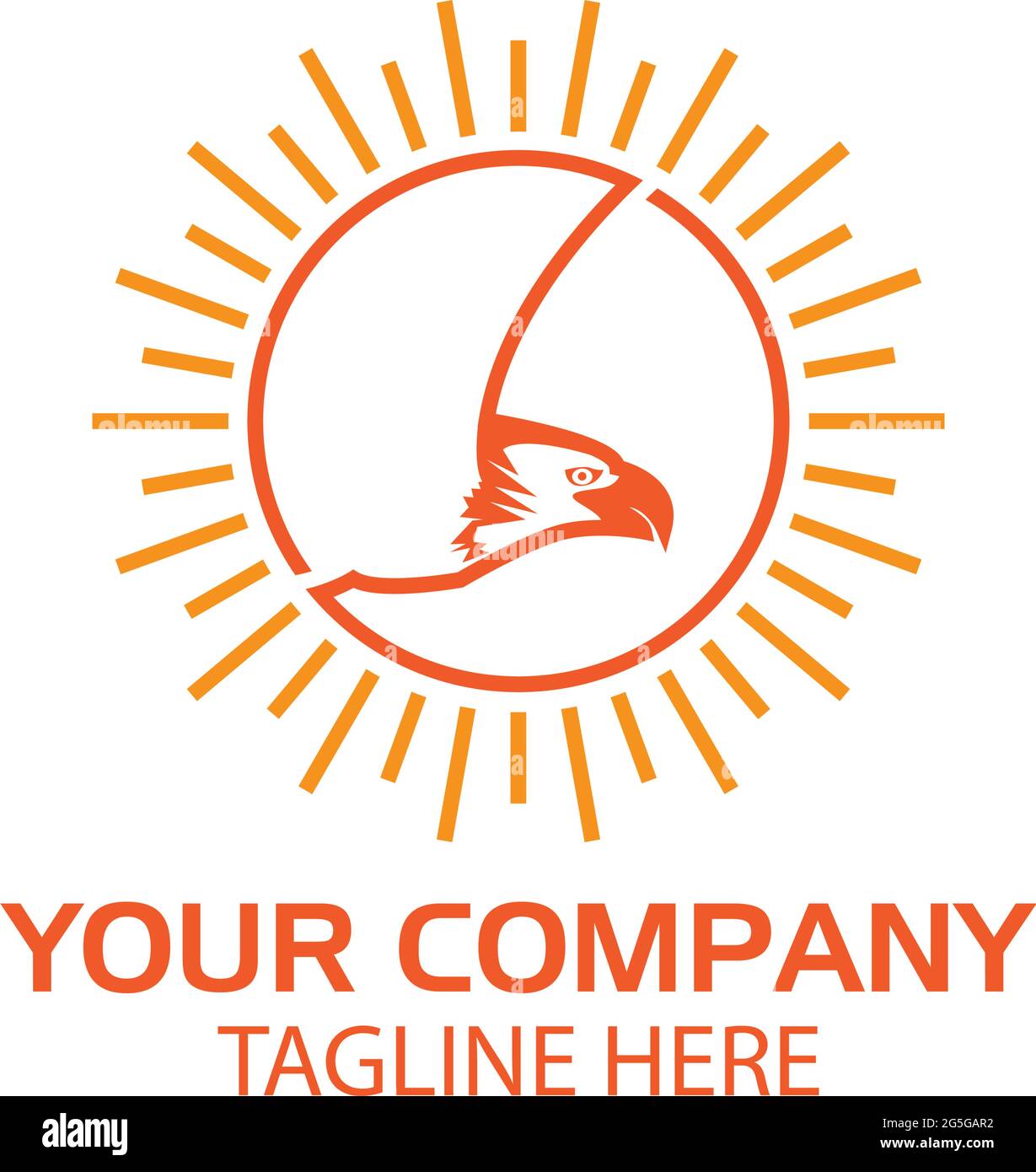 Sun eagle logo, flat design. Vector Illustration on white background Stock Vector Image & Art ...