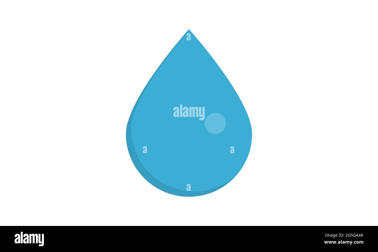 Water drop icon in flat style. Raindrop vector illustration on white ...