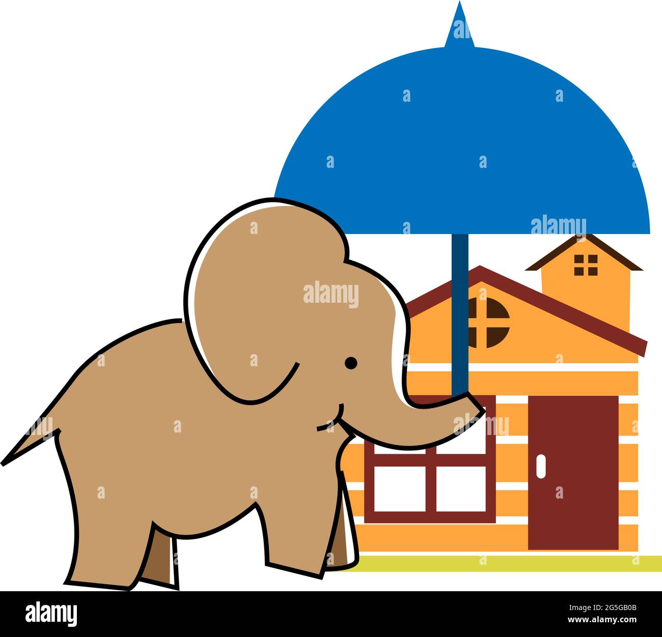 Boy holding elephant Stock Vector Images - Alamy