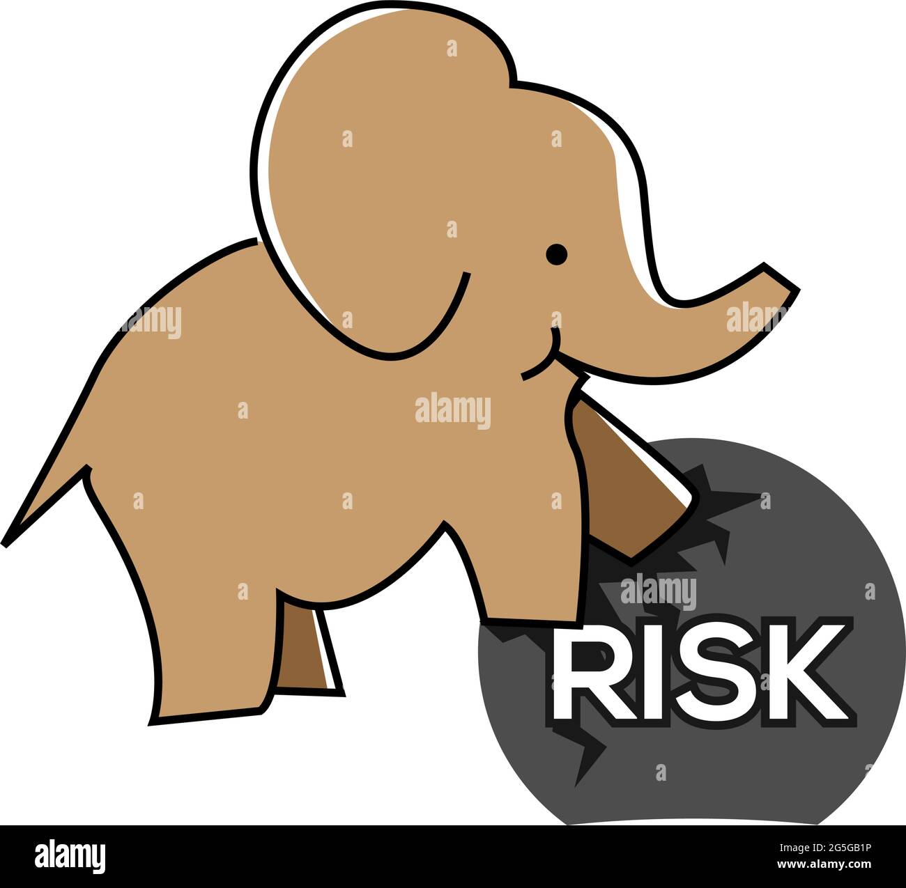 Elephant with risk. Illustration of efforts to reduce risk Stock Vector ...