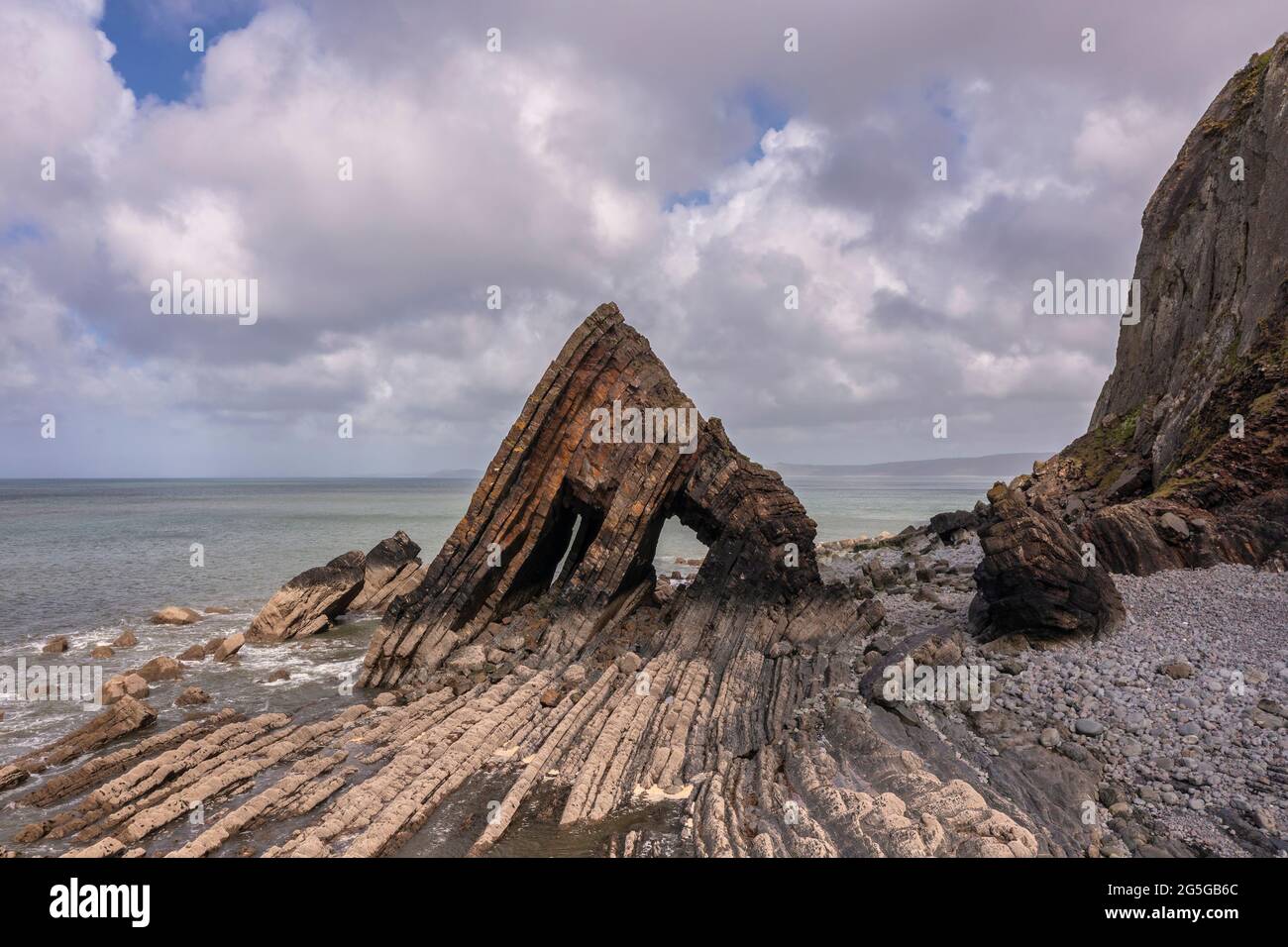Stunning aerial drone flying landscape image of Blackchurch Rock on ...