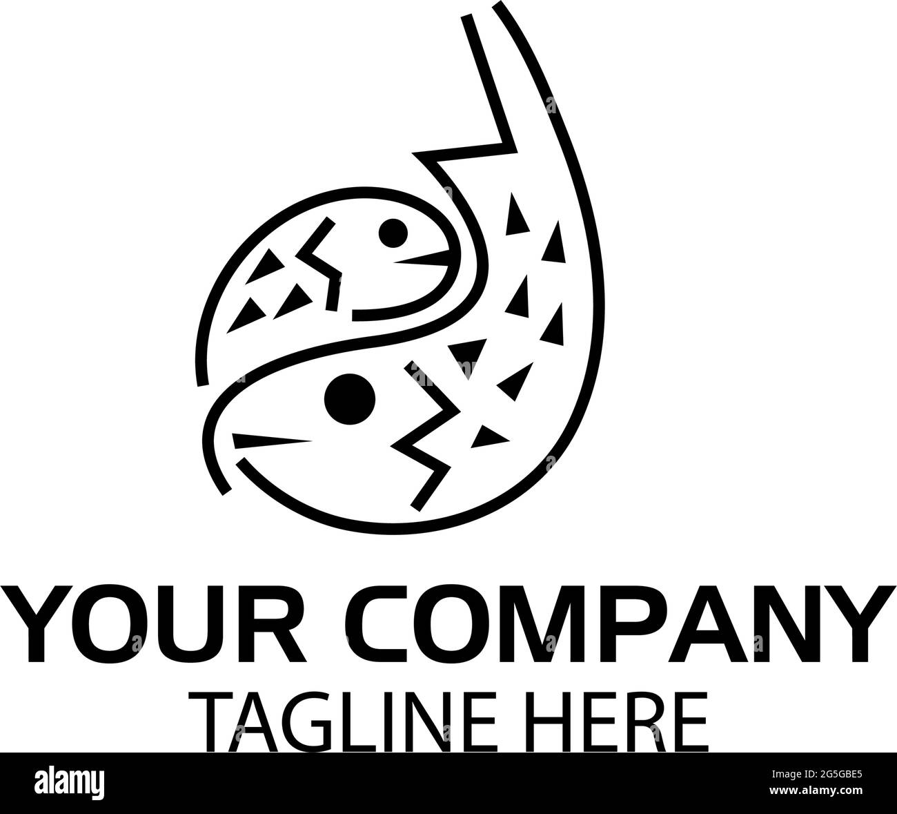 Fish line logo, flat design. Vector Illustration on white background ...