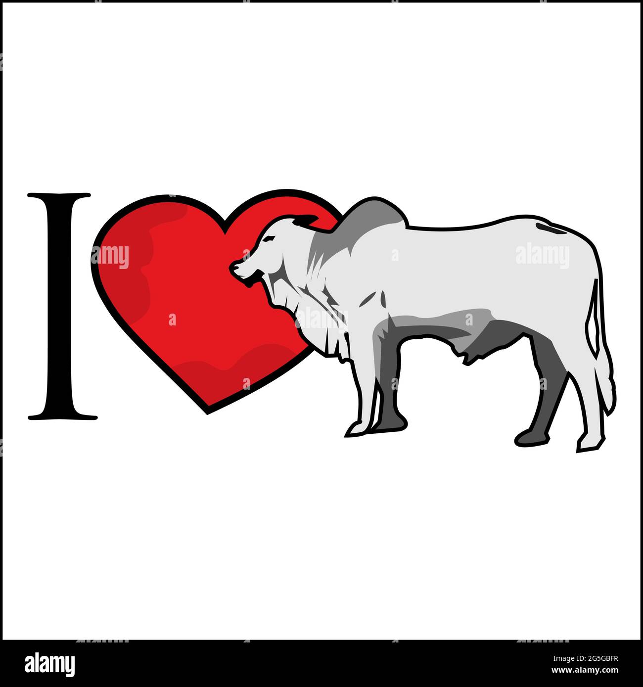 I love cow. Vector Illustration on white background Stock Vector Image ...
