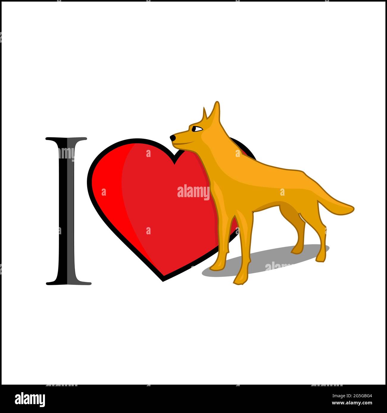 I love dog. Vector Illustration on white background Stock Vector Image ...