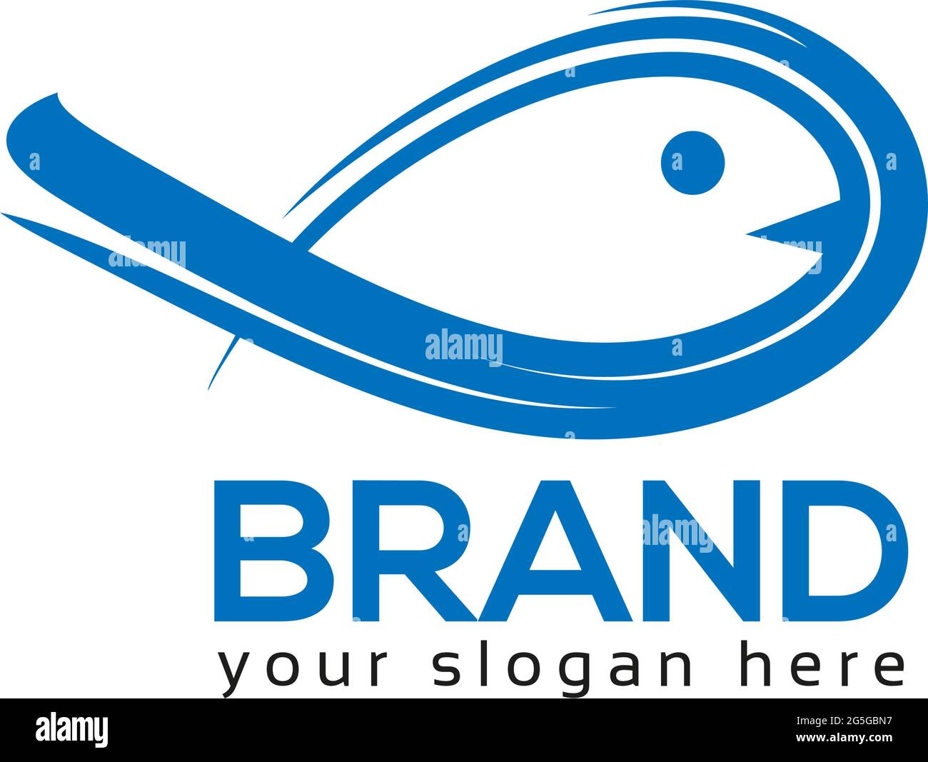 Abstract Fish logo, flat design. Vector Illustration on white ...