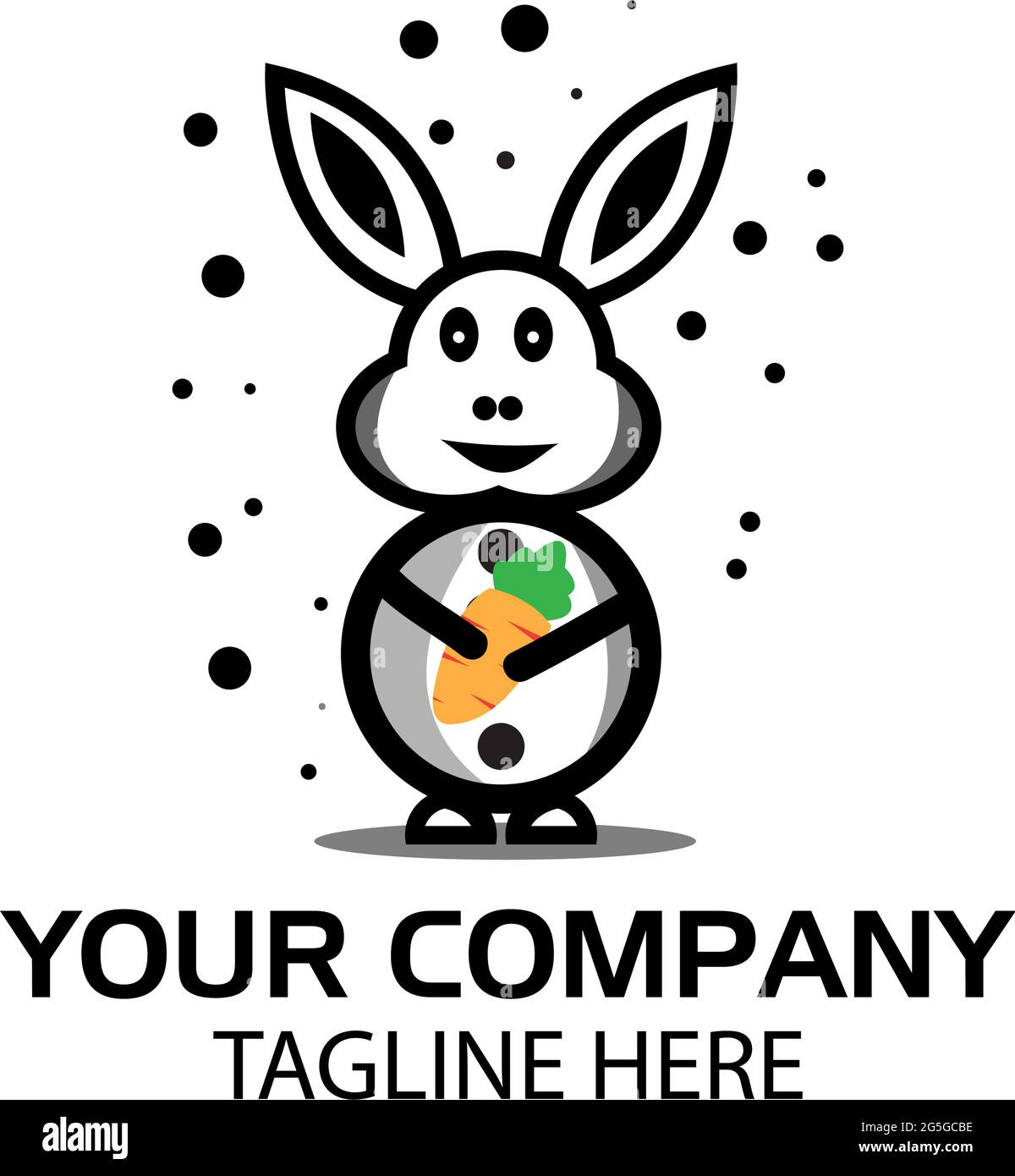 Snow rabbit logo, flat design. Vector Illustration on white background ...
