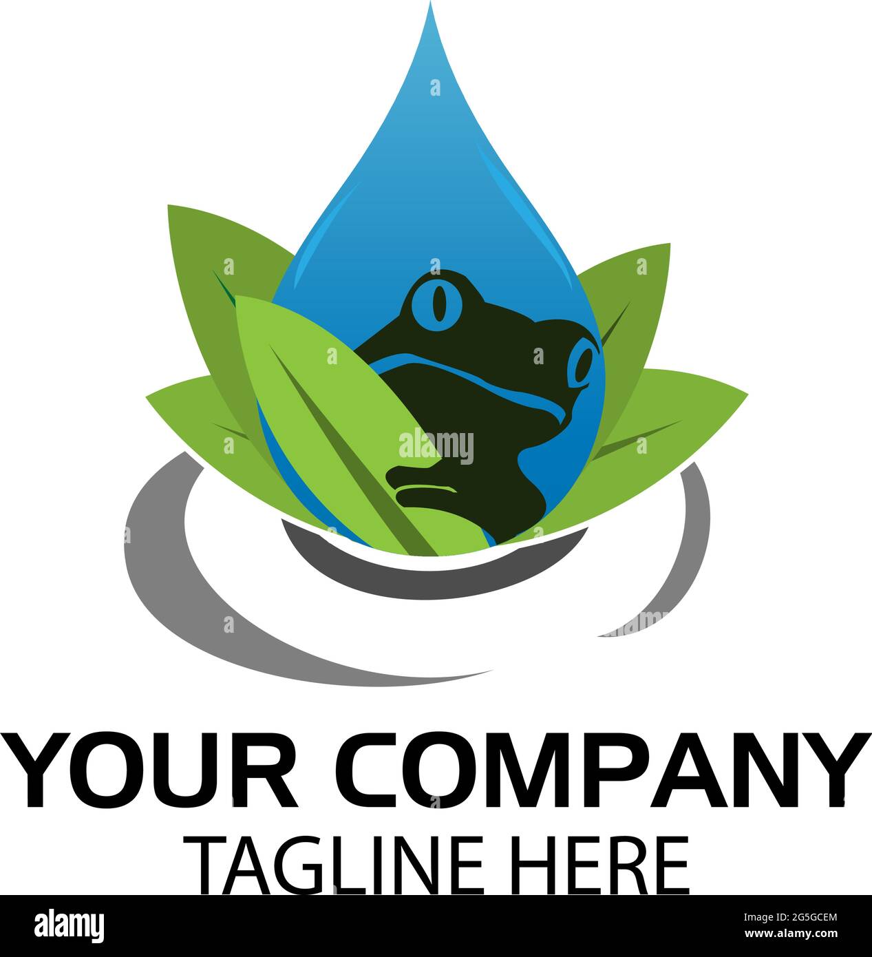 Frog and water stock logo, Vector Illustration on white background ...