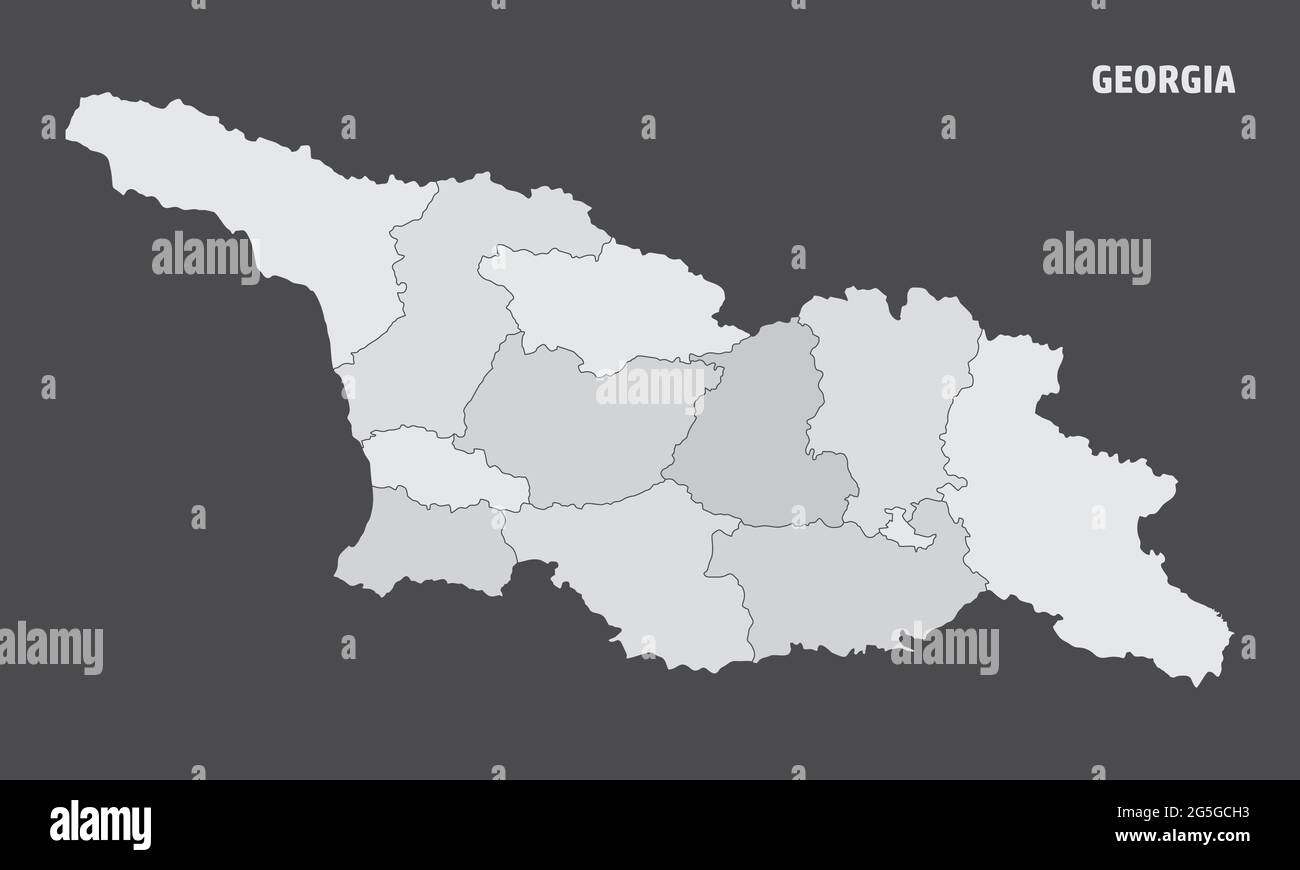 Georgia administrative map isolated on dark background Stock Vector ...