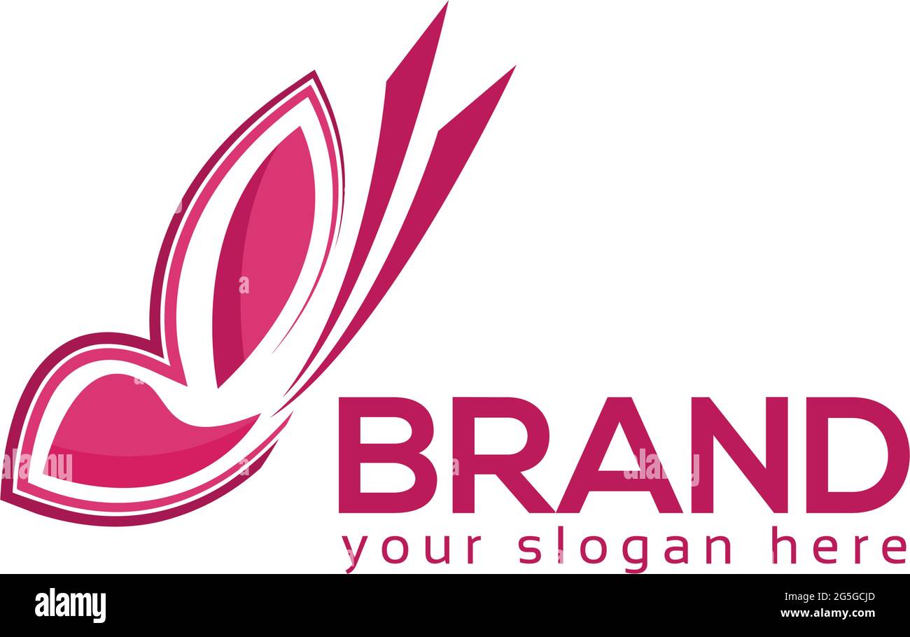 Butterfly logo template, pink butterfly Stock Vector Image & Art - Alamy