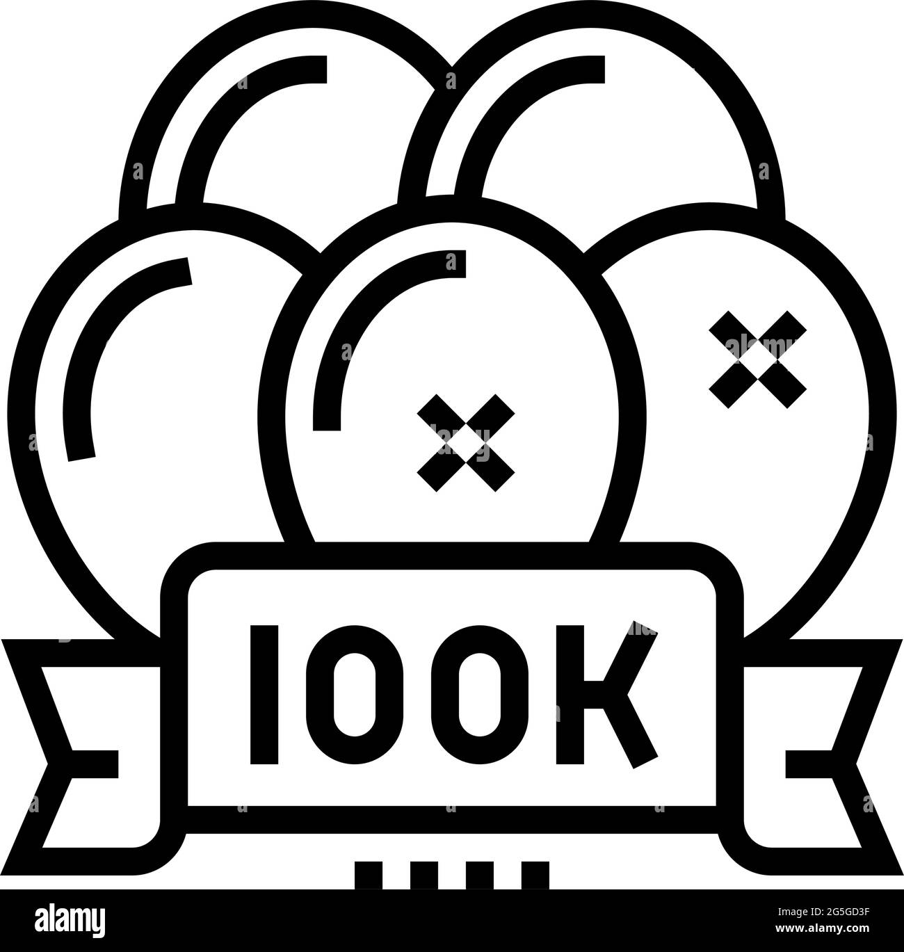 100k party celebration balloons line icon vector illustration Stock ...