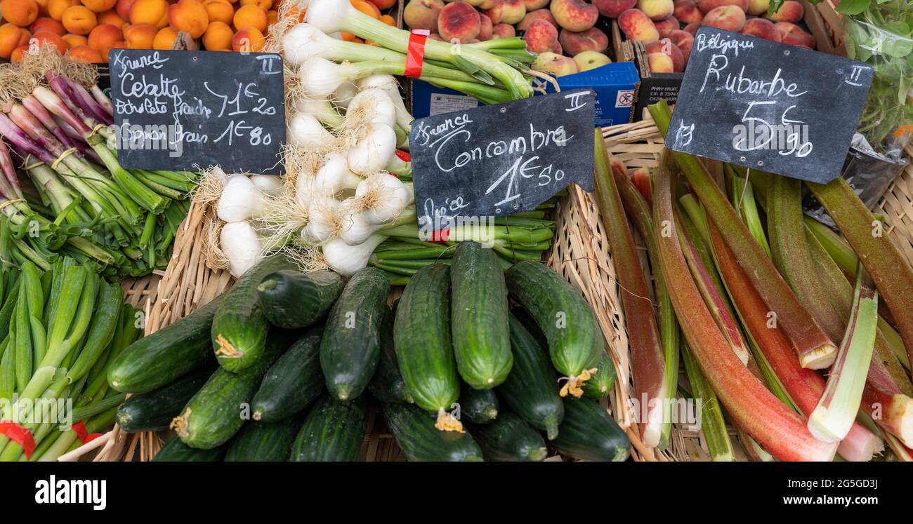 some vegetables in french market Stock Photo - Alamy