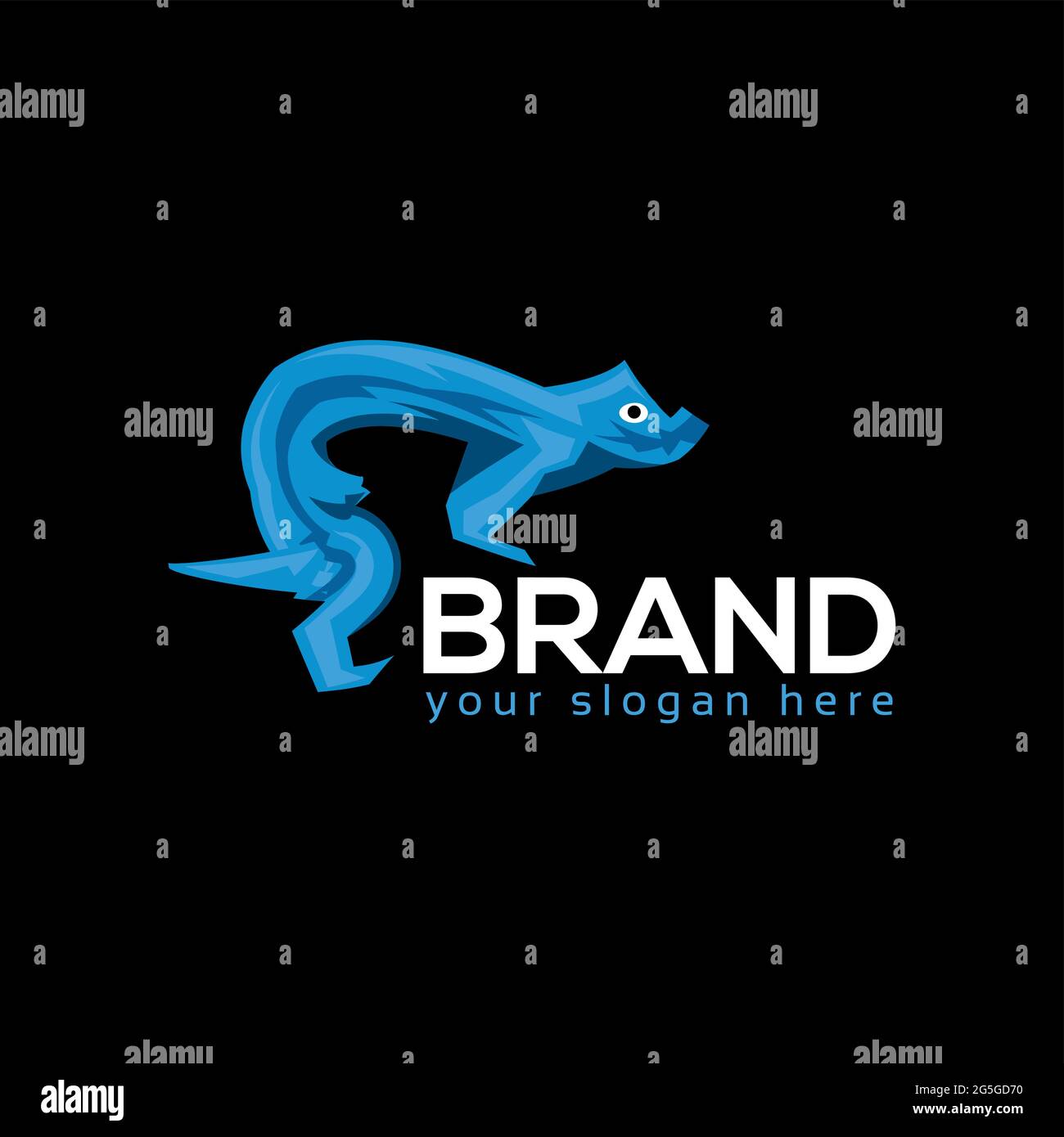 Lizard logo template. Vector illustration on black background Stock ...