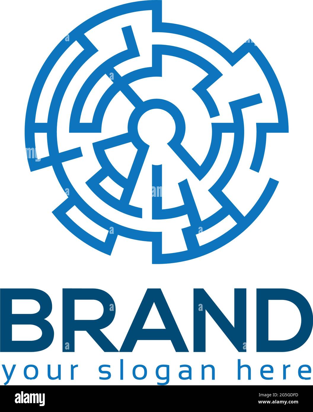 Key Labyrinth logo template. flat design Stock Vector Image & Art - Alamy