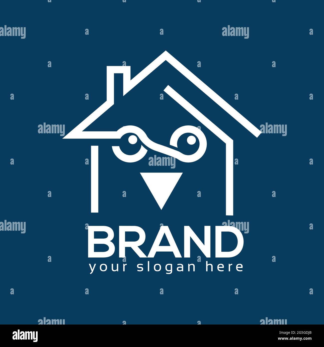 Black outline smart house Cut Out Stock Images & Pictures - Alamy