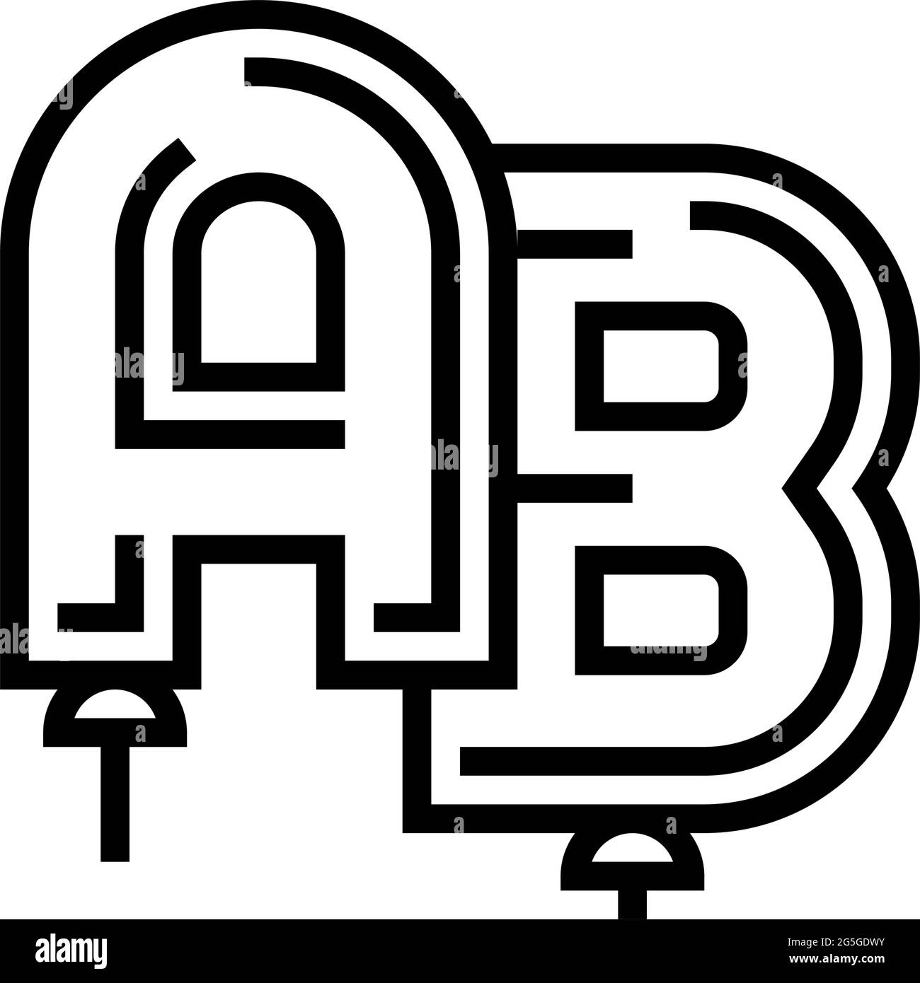 Outline alphabet line contour Black and White Stock Photos & Images - Alamy