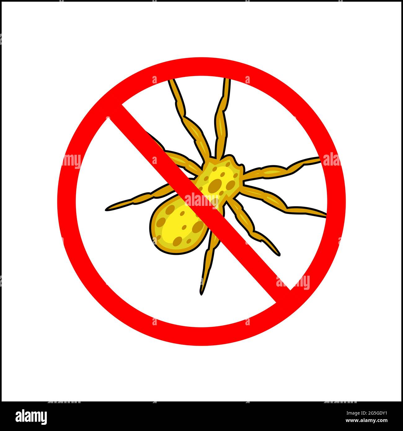 No Spider sign, Vector Illustration on white background Stock Vector ...