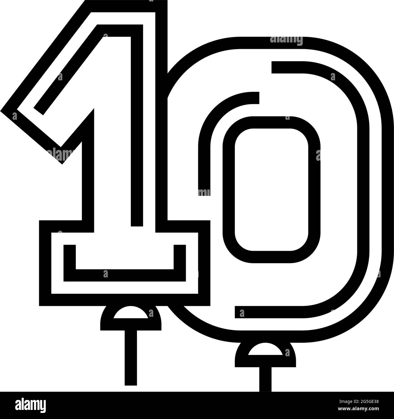 numbers balloon line icon vector illustration Stock Vector Image & Art ...