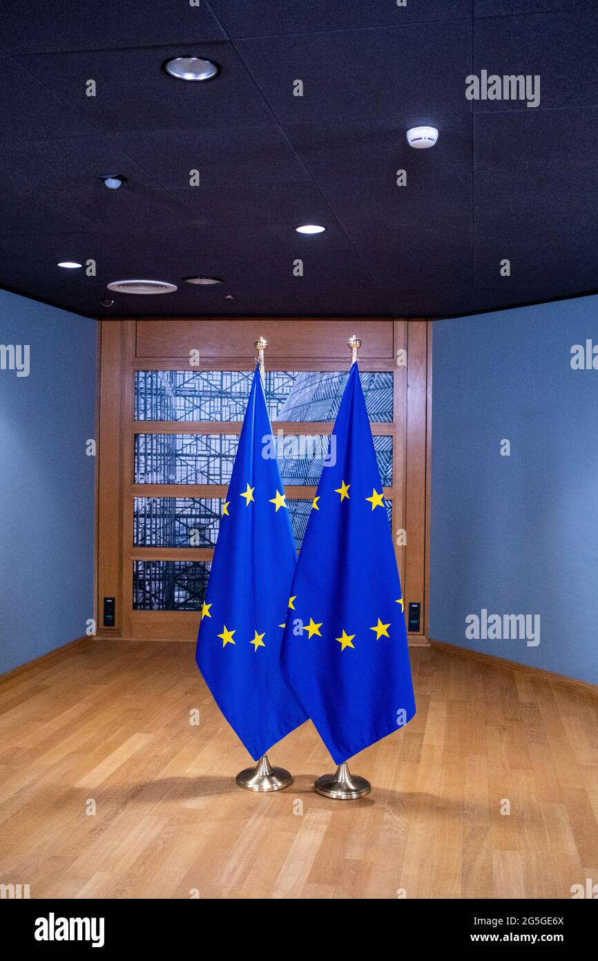 European Council Flags. Brussels, Belgium Stock Photo - Alamy