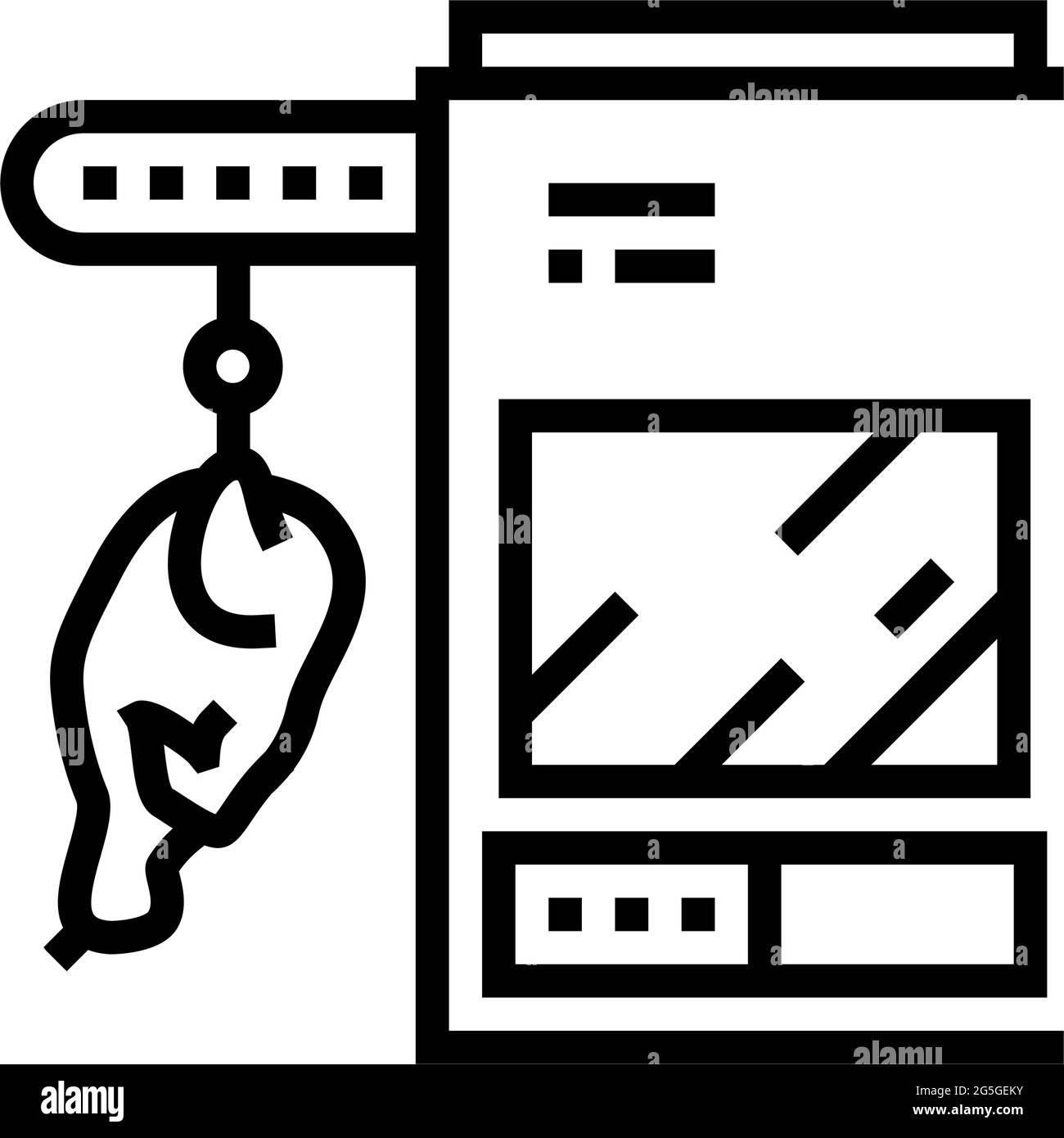 conveyor machine chicken factory line icon vector illustration Stock ...
